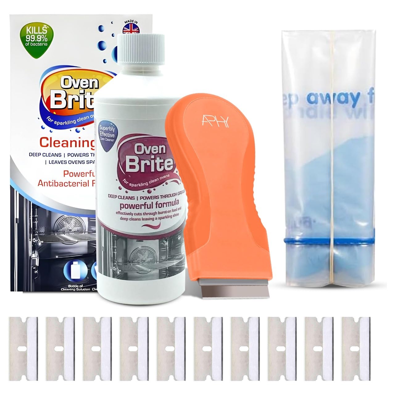 Oven Cleaner + Oven Scraper Tool + 10 Spare Units | Oven Brite | Full ...