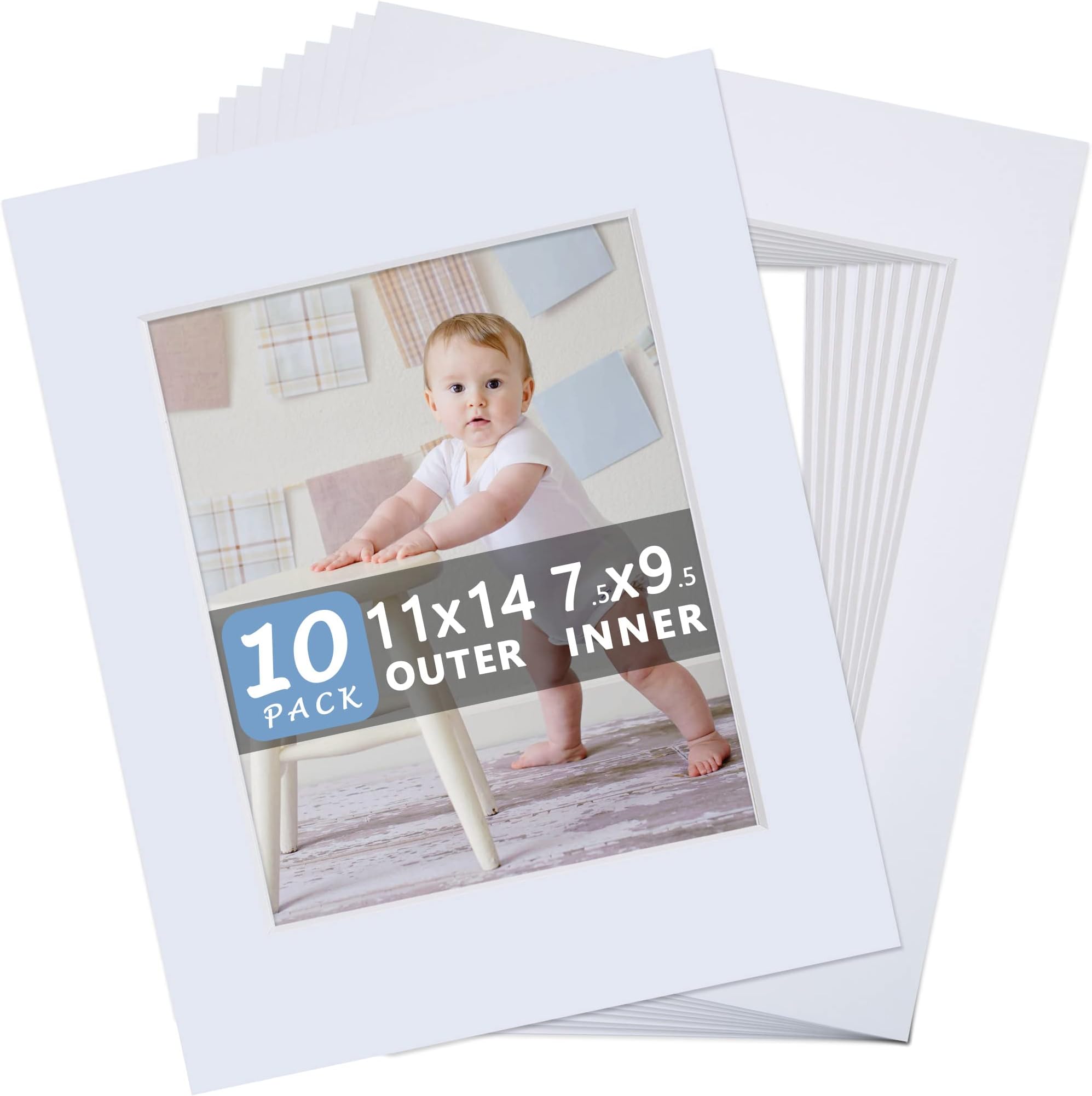 Amazon.com: Pack of 50 8" x 10" Inch Pre-Cut White Picture Mats Mattes ...