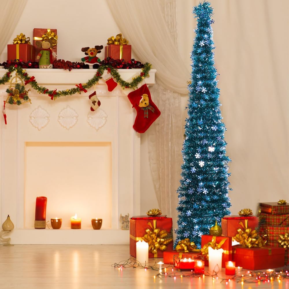 5FT Artificial Christmas Pencil Tree Collapsible Pop Liberia | Ubuy