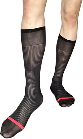 Amazon.com: Dsgzkk Mens Thin Silk Formal Dress Suit Socks Clear Sheer ...
