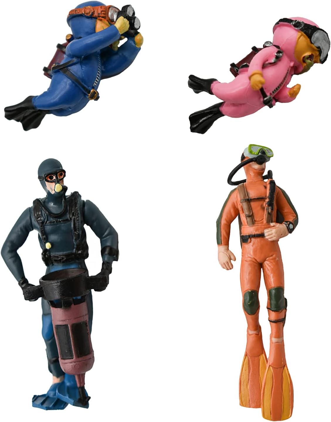 Amazon.com: Pinenjoy 4Pcs Floating Fish Tank Decorations Scuba Diver ...