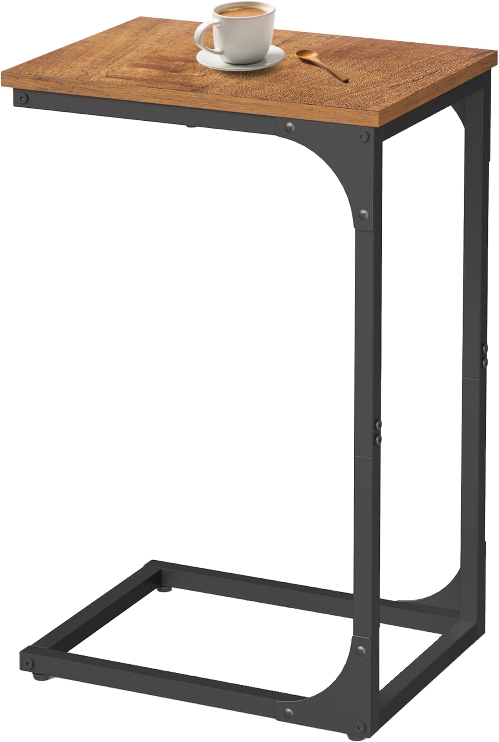 Amazon.com: FURNIZO C Shaped End Table for Couch, Living Room, Bedroom ...