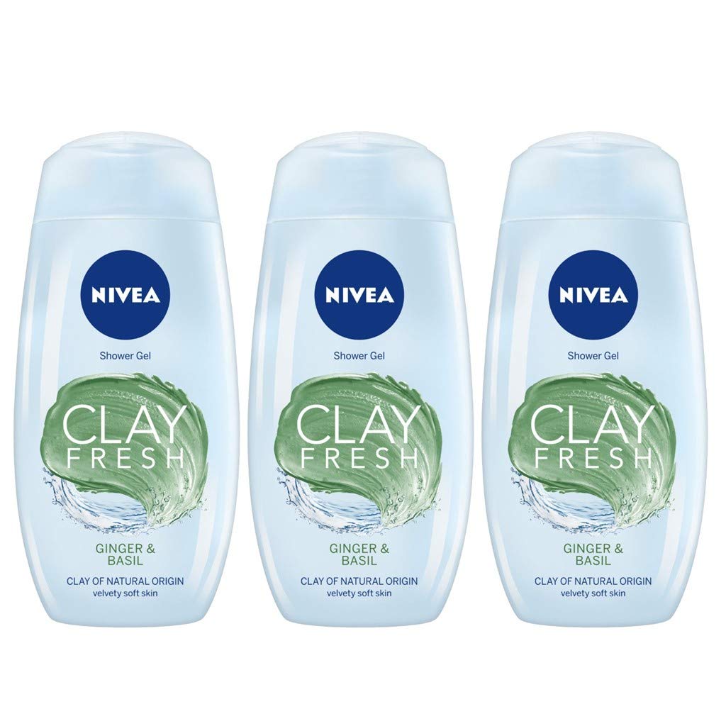 Buy NIVEA Clay Fresh Ginger Basil Shower Gel, 250ml (Pack of 3) Online ...