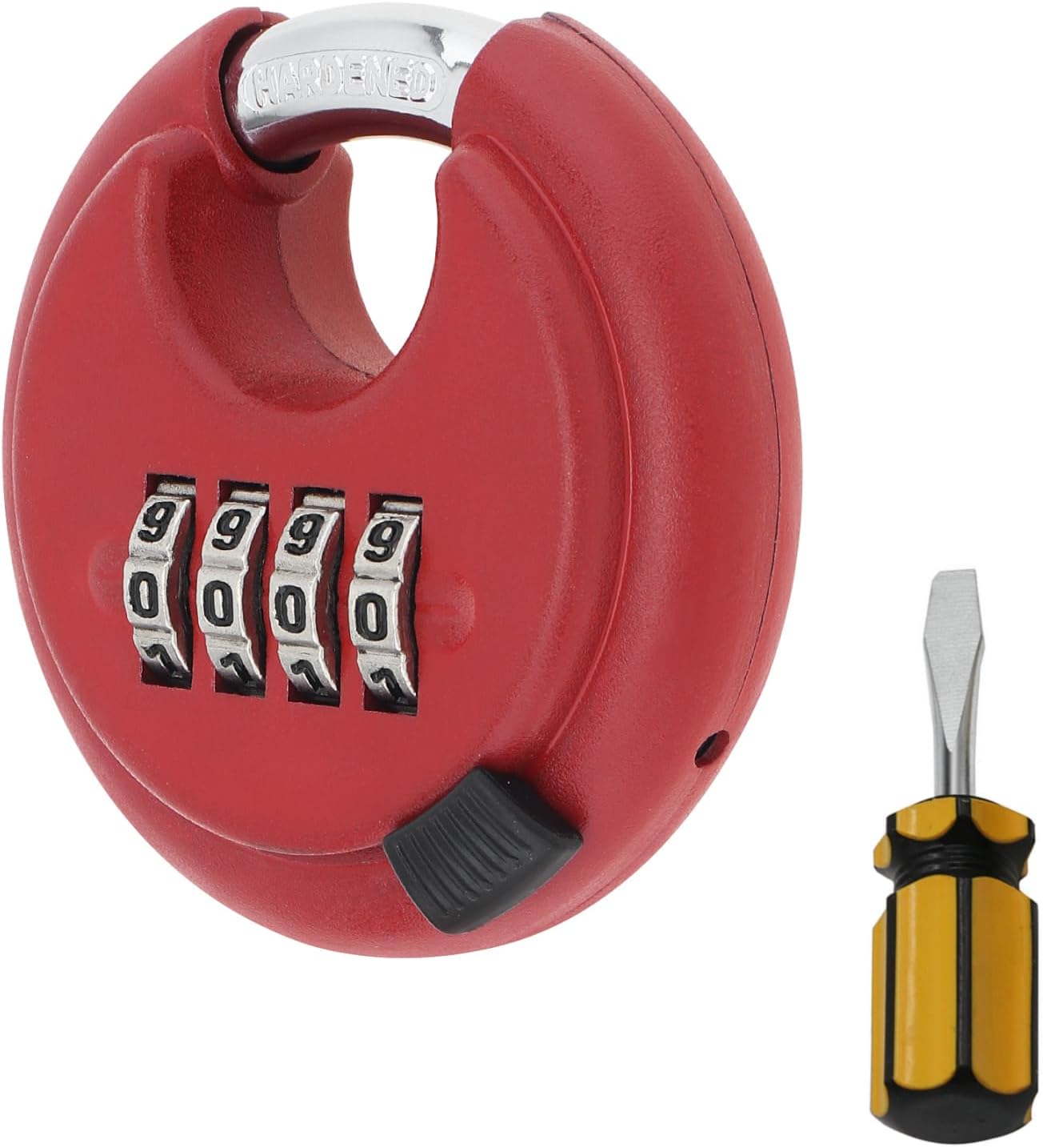 HOJLKLD Combination Padlock, 4 Digit Disc Lock with Hardened Steel ...