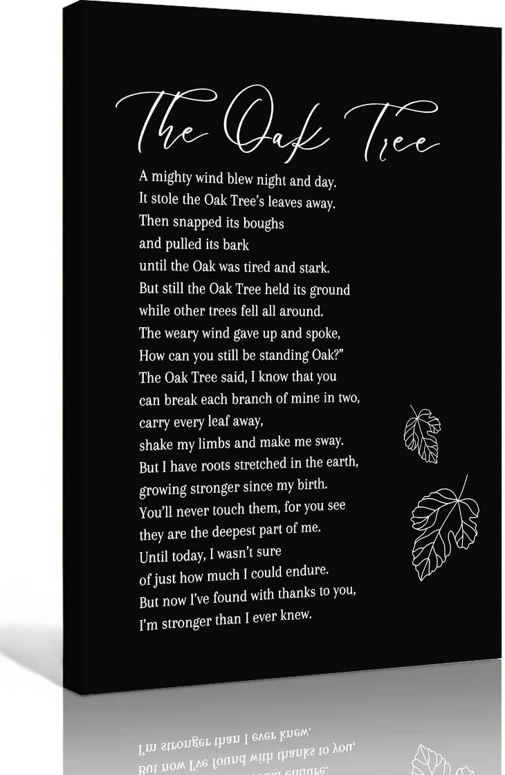 Amazon.com: Oak Tree Poem Inspirational Quote Wall Art Poetry Poster ...