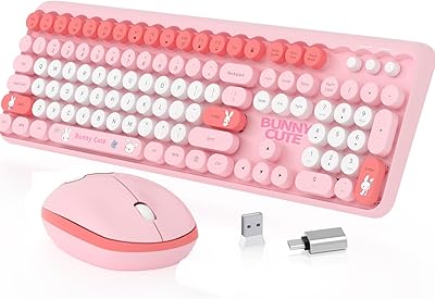Amazon.com: Purple Light Up Keyboard and Mouse Wireless,Cute 2.4Ghz ...