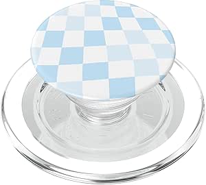 Amazon.com: Checkered Pastel Blue Swirl Checkerboard Preppy Aesthetic PopSockets MagSafe PopGrip ...