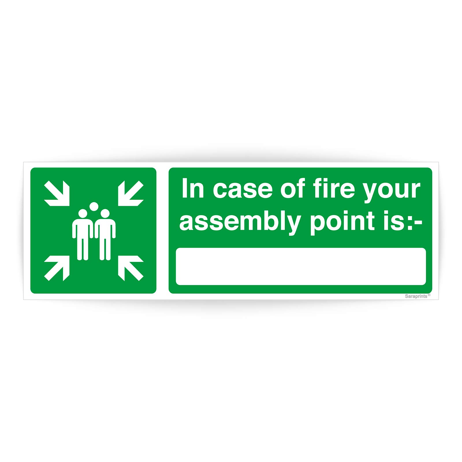 Fire Assembly Point Sign Outdoor (300 x 100 mm) Self Adhesive ...