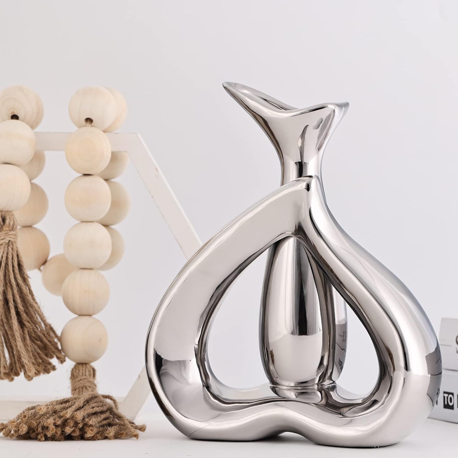 Jarrones plateados para centros de mesa jarrones plateados en forma de ...