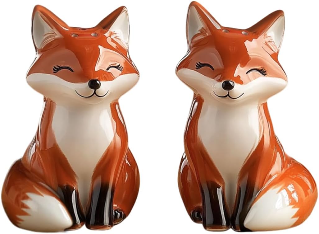 Amazon.com: Colias Wing Ceramic Fox Salt & Pepper Shakers Set, Hand ...