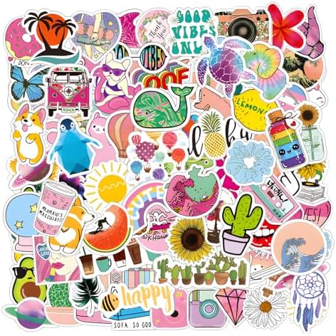Amazon.com: 100 PCS Preppy Stickers, Large Cute Water Bottle Stickers ...