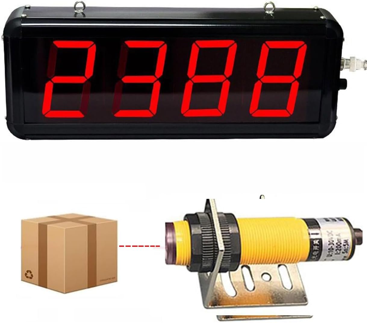 Amhuui Digit Counter, 4 Digital Red LED Counter Meter Plus Minus, LED ...