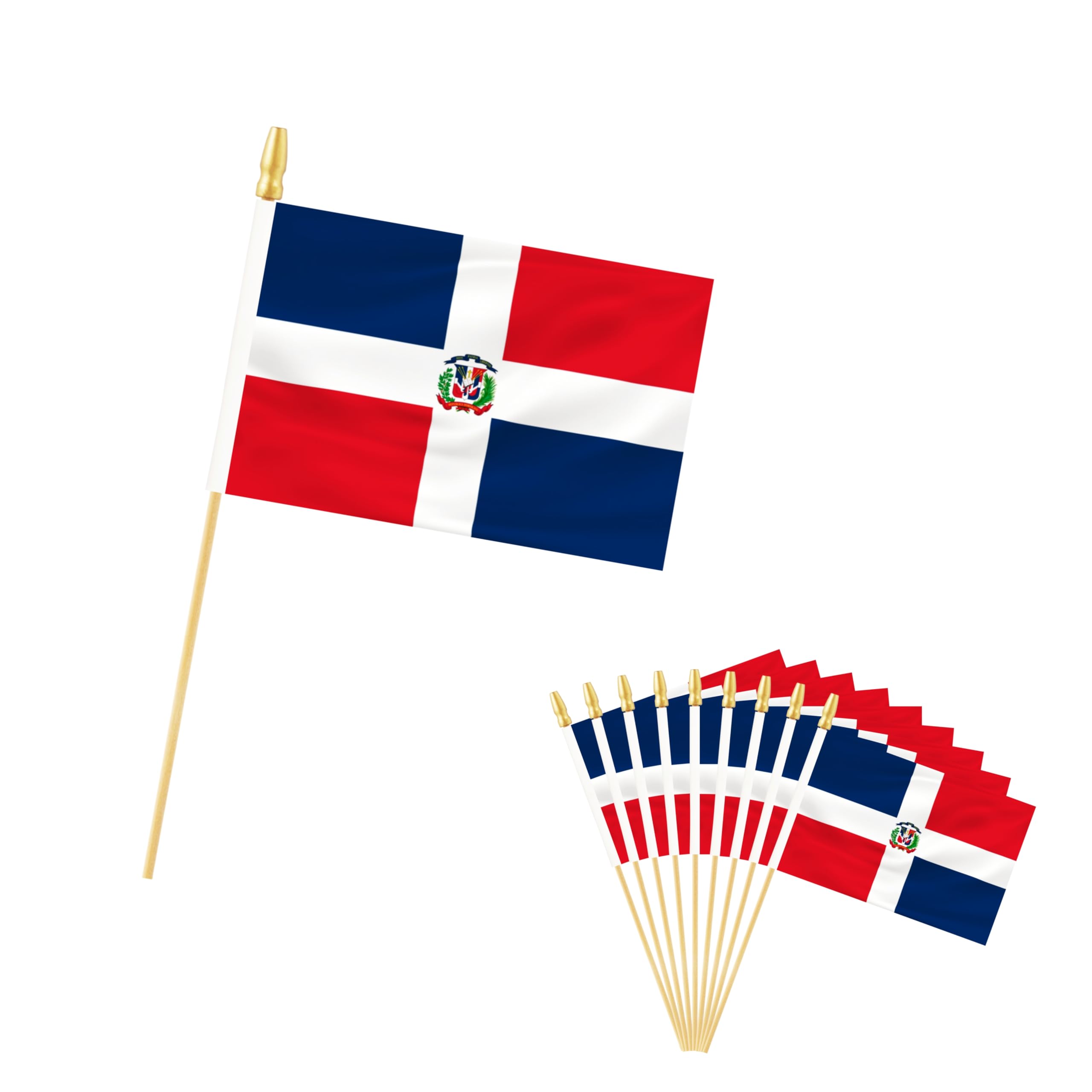 Amazon.com : Rotenl 25 Pack Dominica Small Mini Flags, Hand Held ...