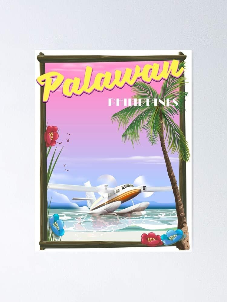Amazon.com: halobros Palawan Philippines Flight Travel Poster Poster ...