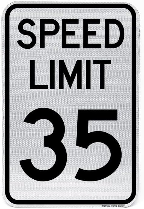 Amazon.com: SPEED LIMIT 35 MPH Sign 24"X30" 3M Engineer Grade Prismatic ...