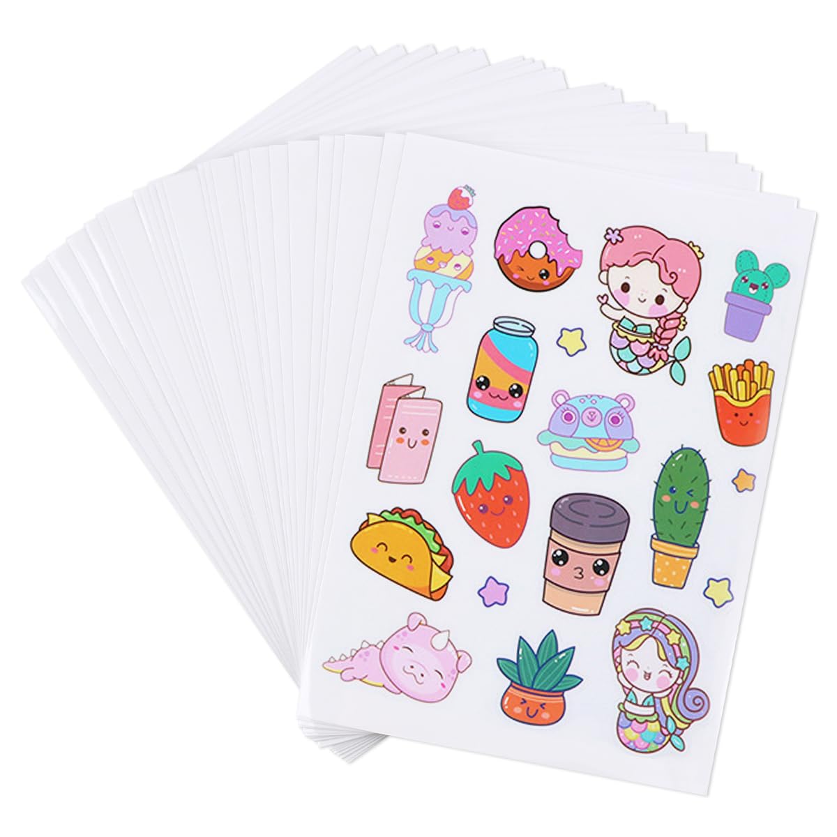 TMBMLPP 30 Sheets A5 Inkjet Vinyl Sticker, A5 Transparent Vinyl Glossy ...