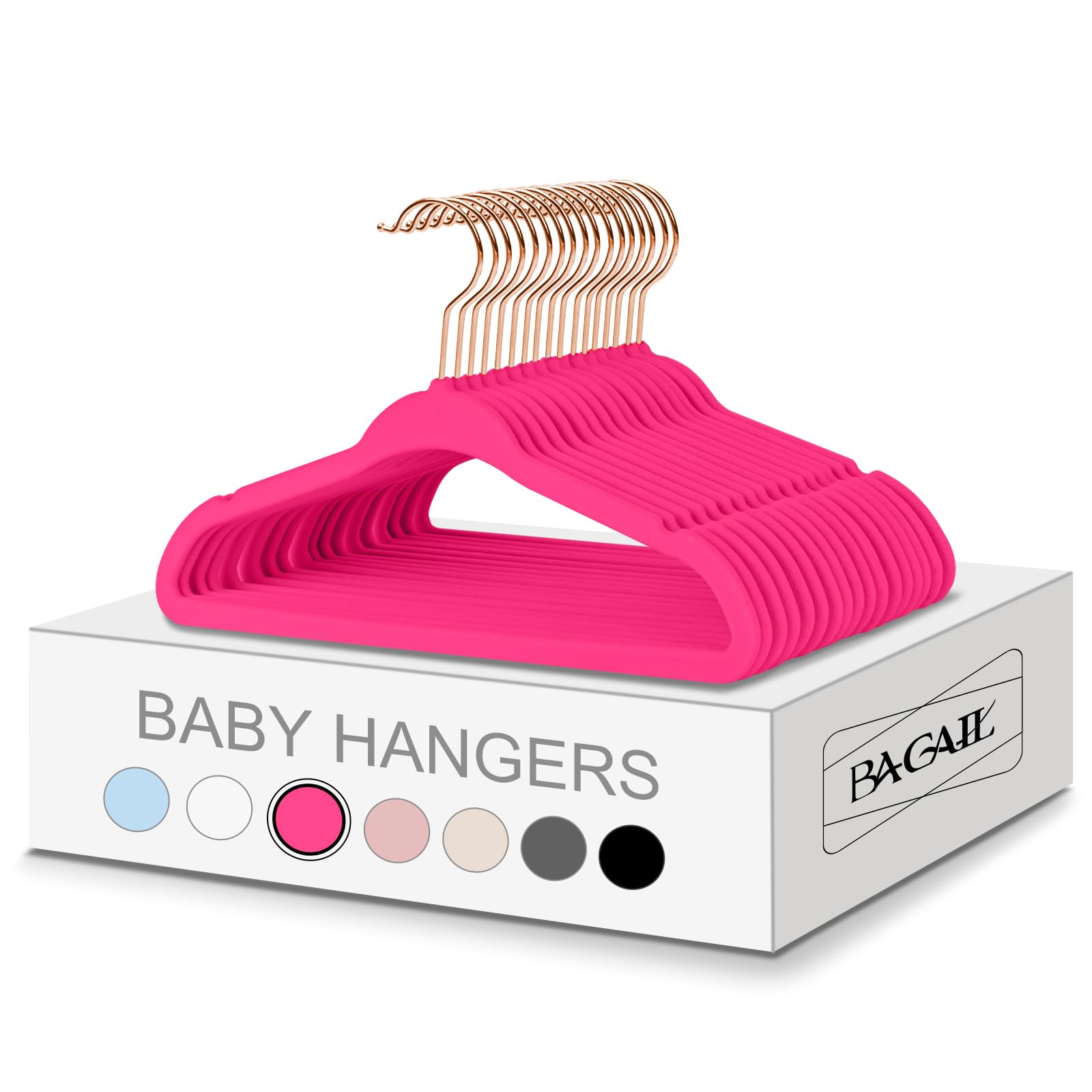 BAGAIL Kids Velvet Hangers Children's Clothes Hangers (Hot Pink/Rose ...
