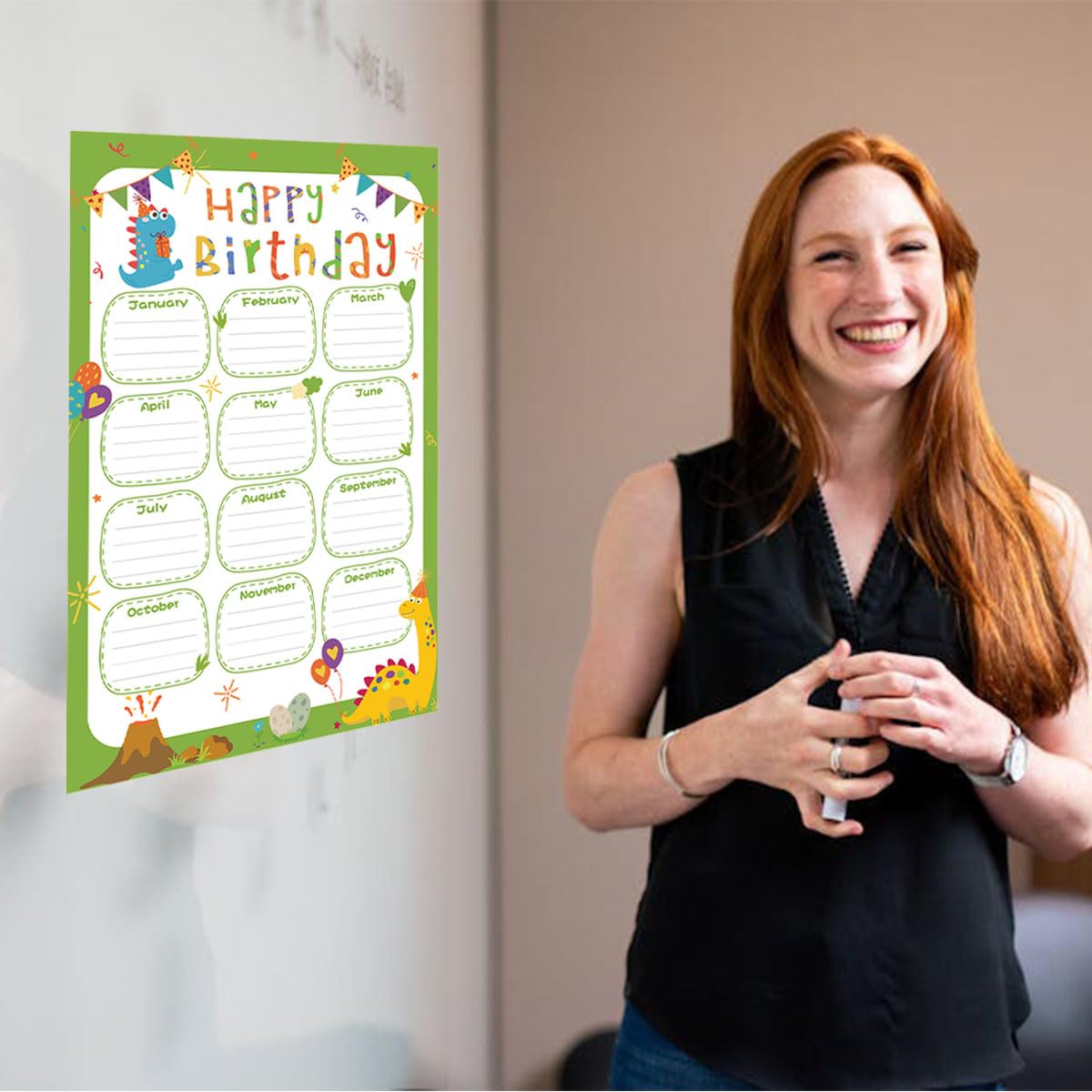 Snapklik.com : Dinosaur Birthday Chart Poster, 17 X 11 Inch, Classroom ...