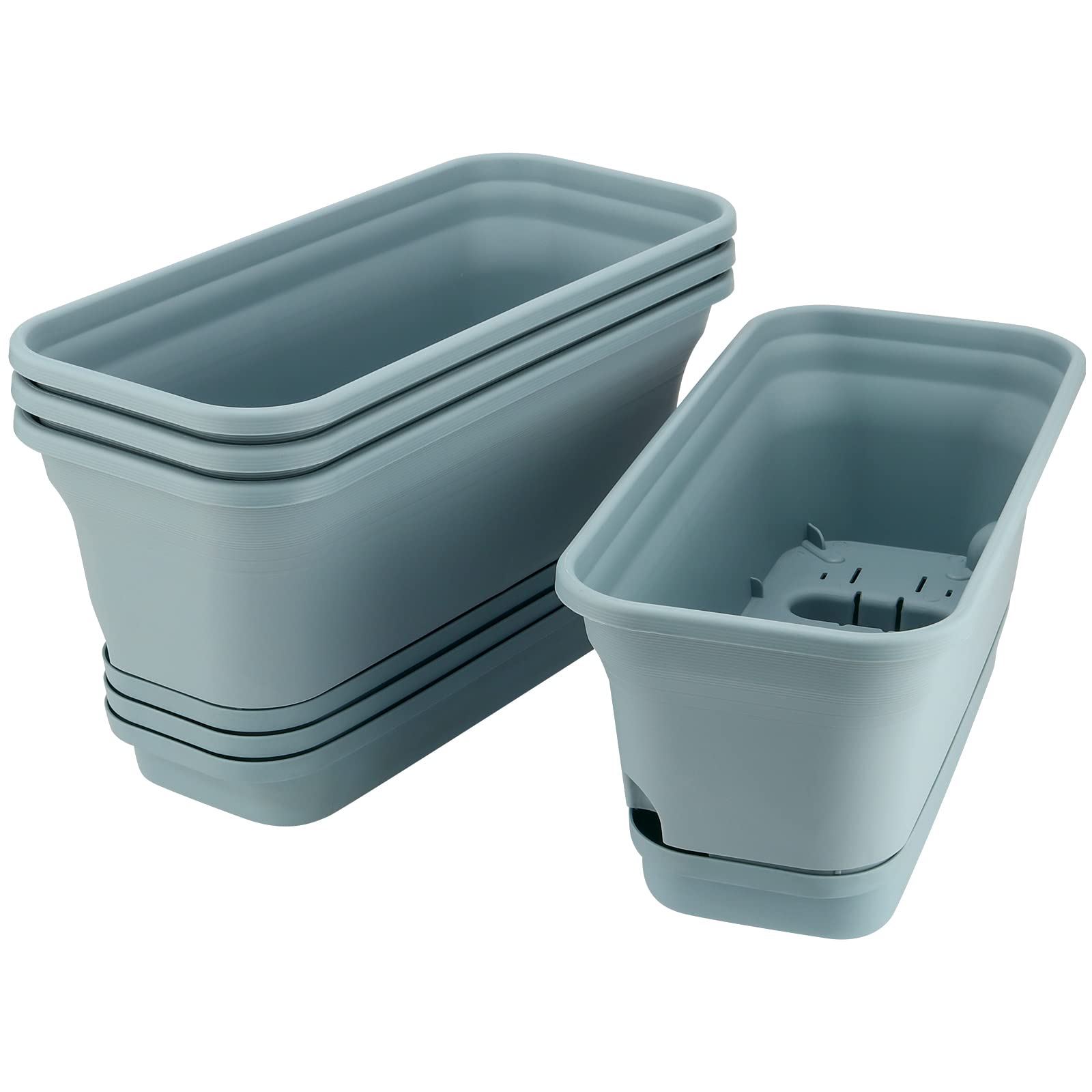 Blue Rectangle Flower Pots