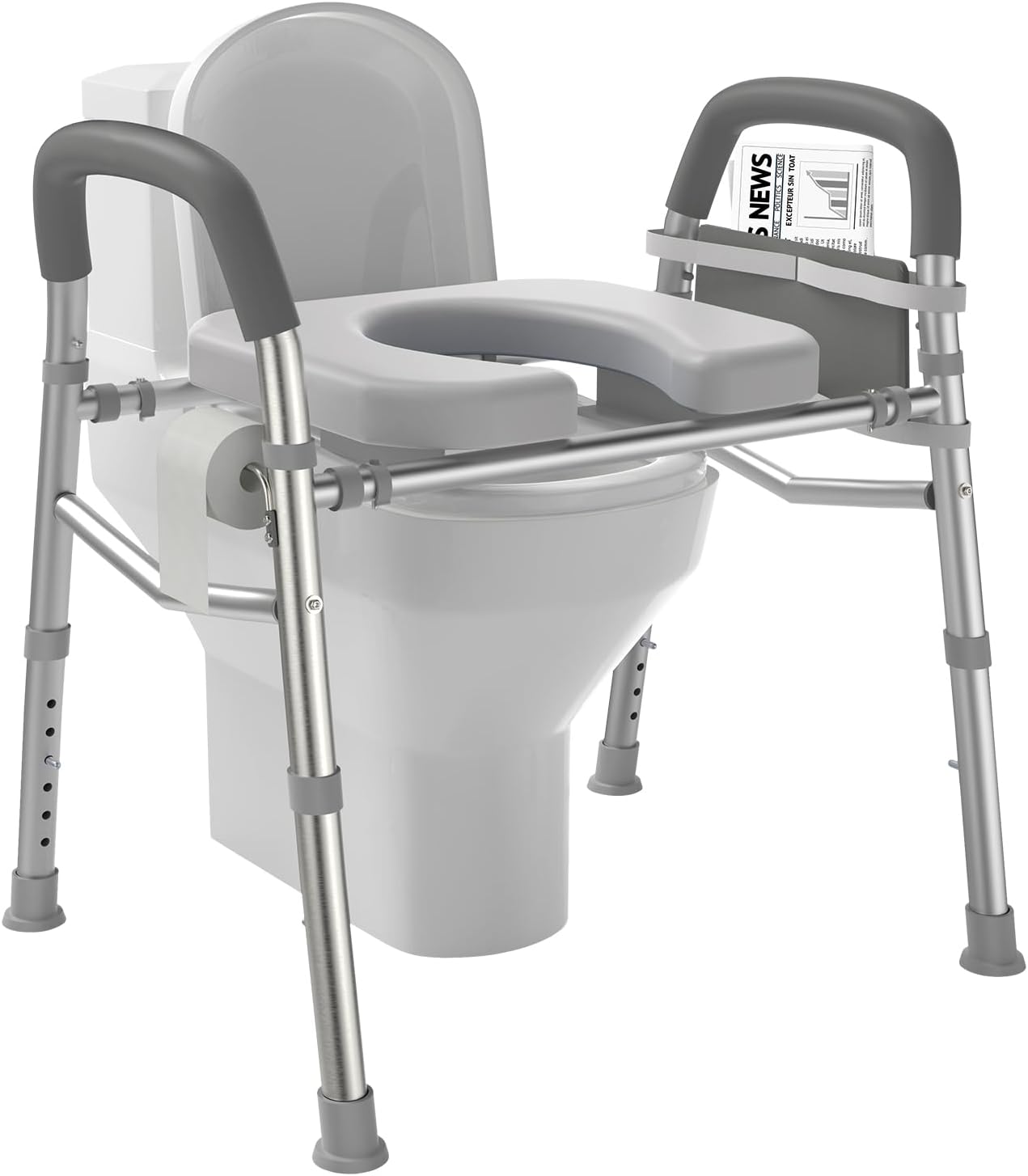 Amazon.com: OasisSpace Stand Alone Raised Toilet Seat 500lbs ...