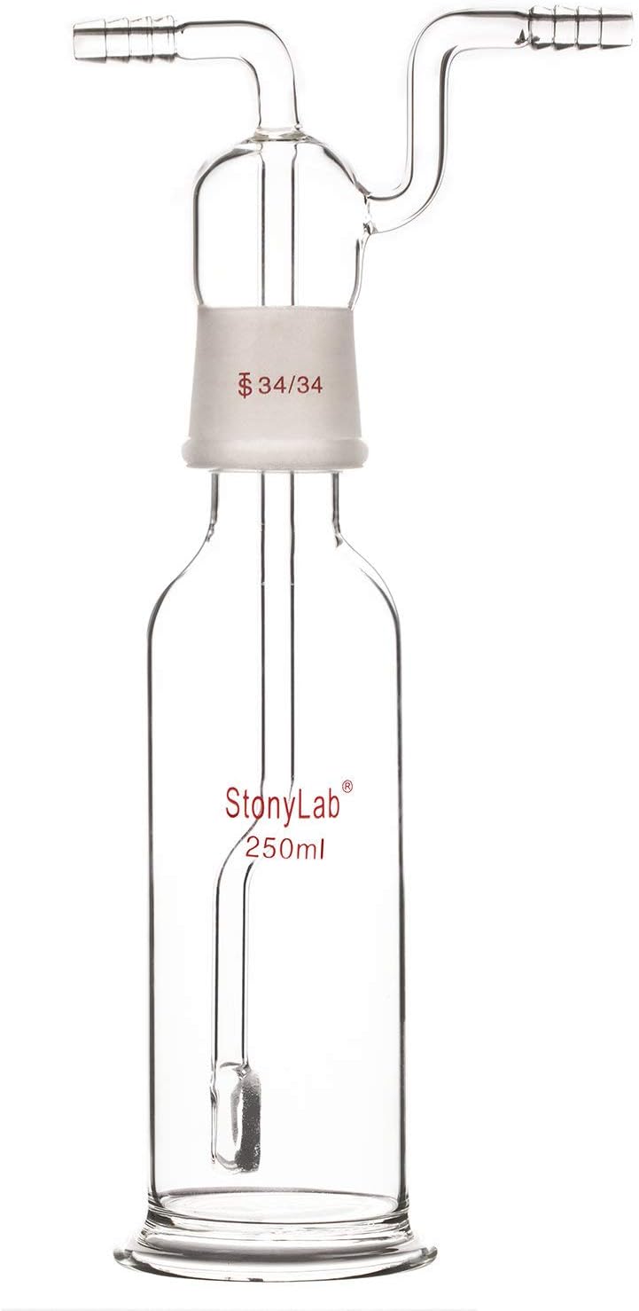 Amazon.com: YUXun YX Lab Gas Washing Bottle Glass 500ML Vacuum Trap ...