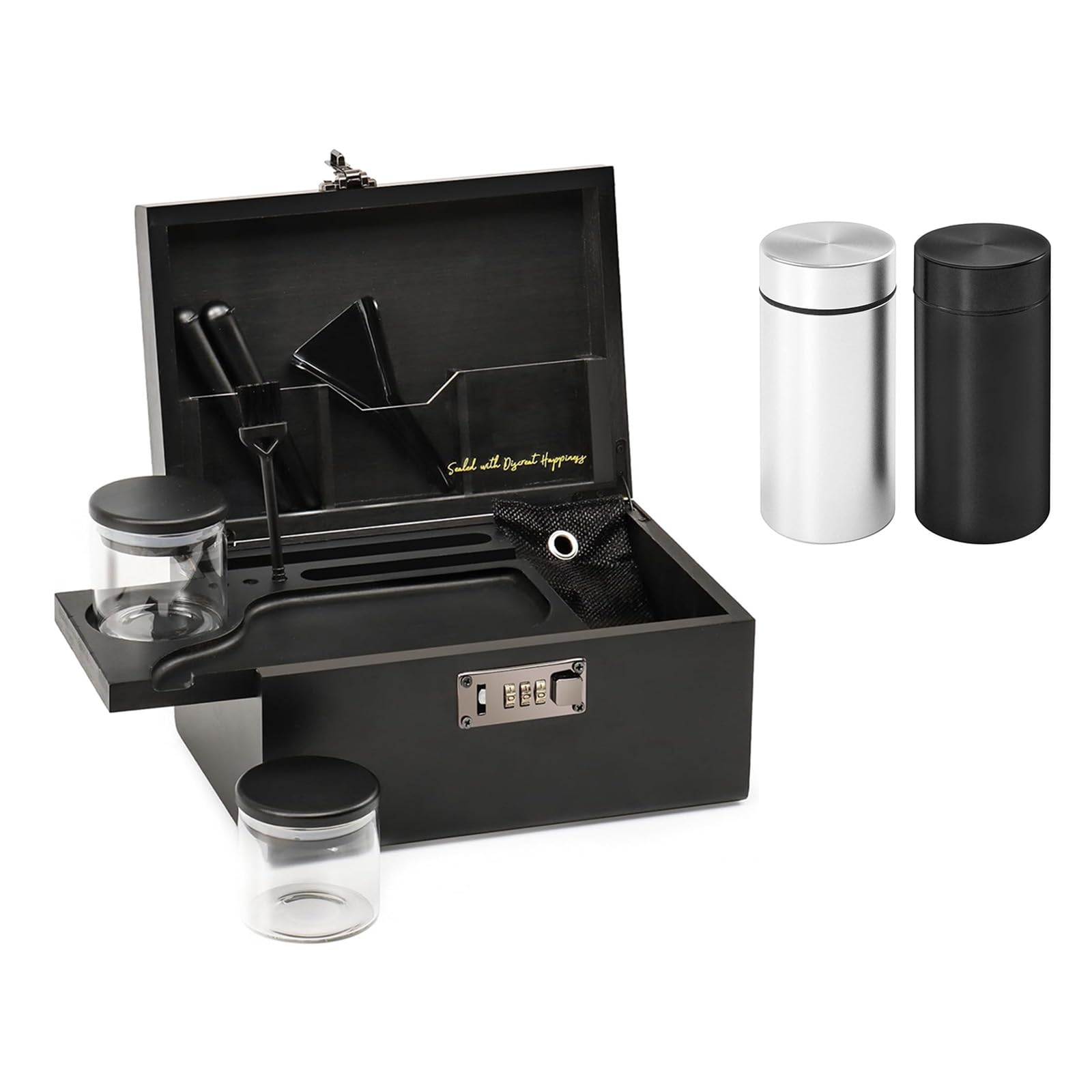 Amazon.com: OZCHIN Largr Lockable Stash Box and Aluminum Storage Jar ...