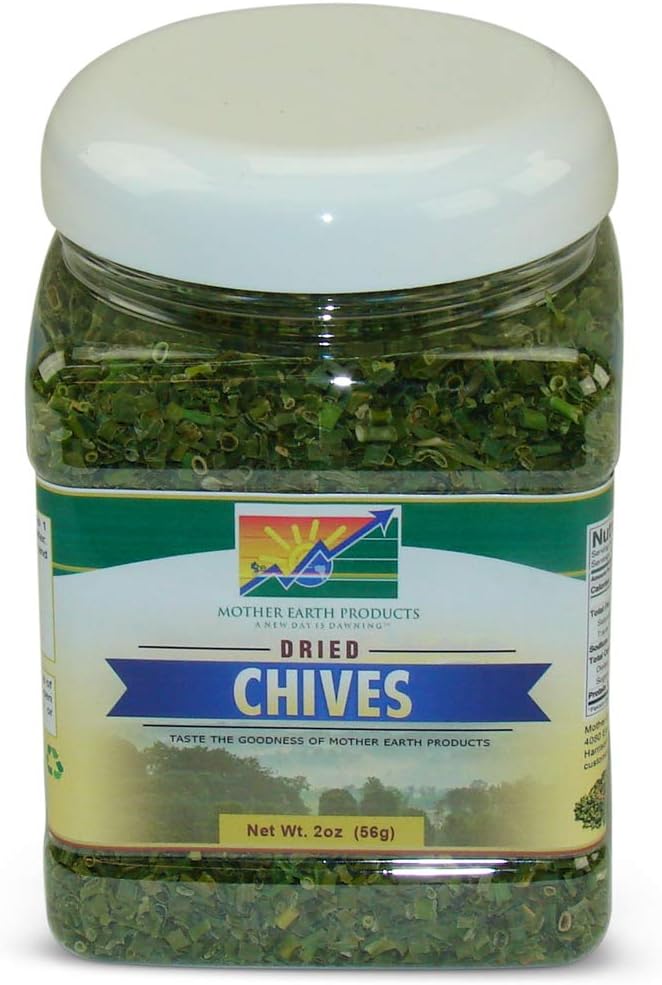 Amazon.com: Mother Earth Products Dried Chives, Quart Jar, 2 oz ...