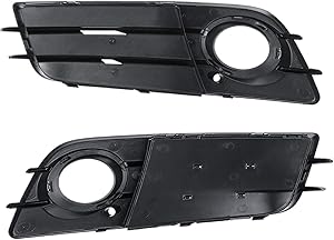 Left/Right Black Fog Light Grill Compatible with Audi A4 B8 S-LINE 2008 ...