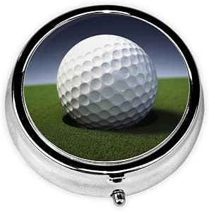 Amazon.com: Round Pill Box Golf Ball Cute Small Pill Case 3 Compartment ...