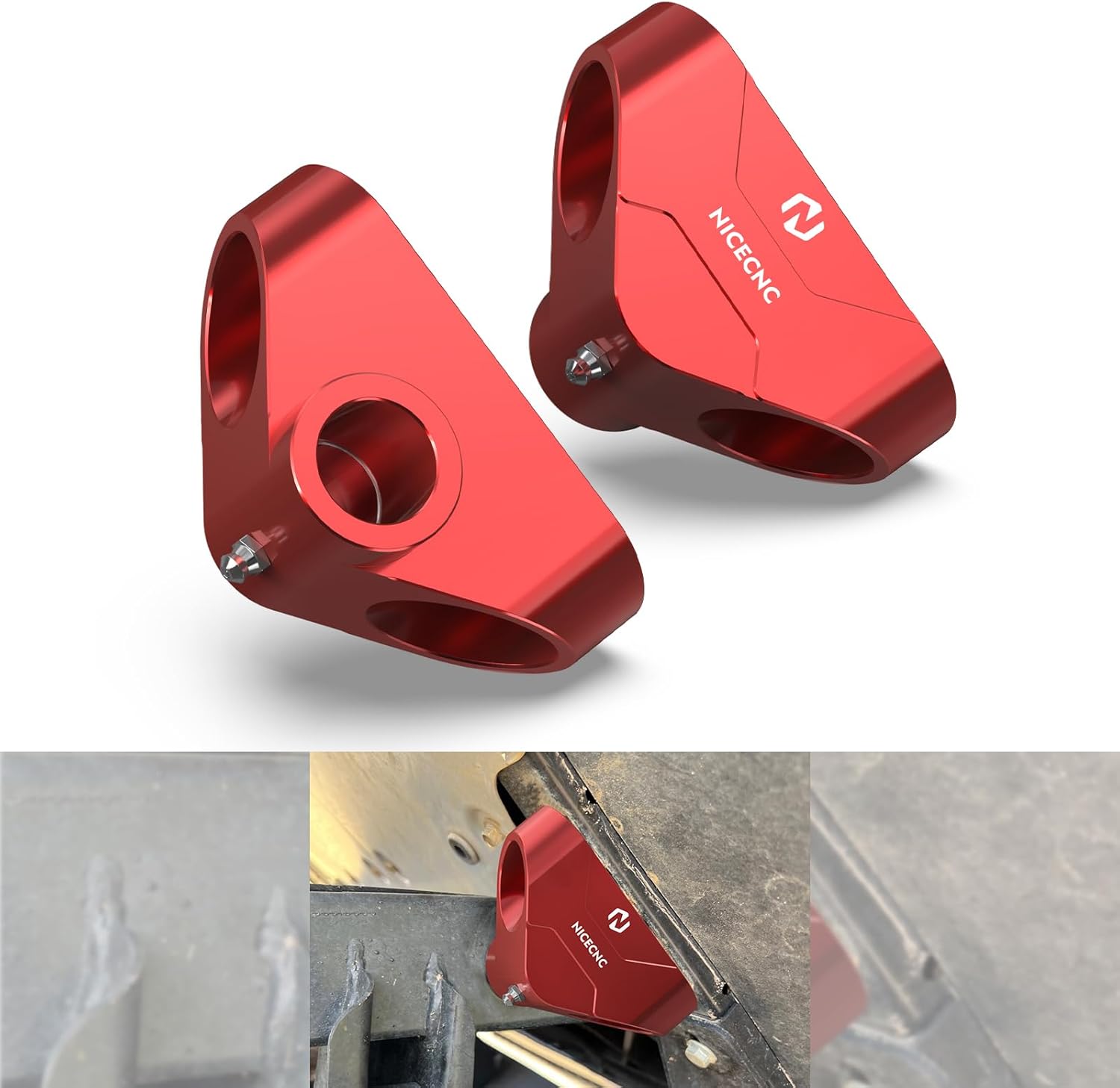 Amazon.com: NICECNC Red Aluminum Bed Hinge Set Compatible with Can Am ...