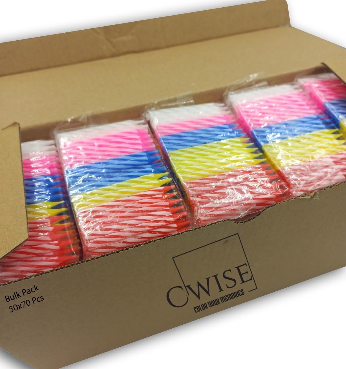 Amazon.com: Cwise 50 Pack (3500 Count) Bulk Spiral Birthday Candles ...