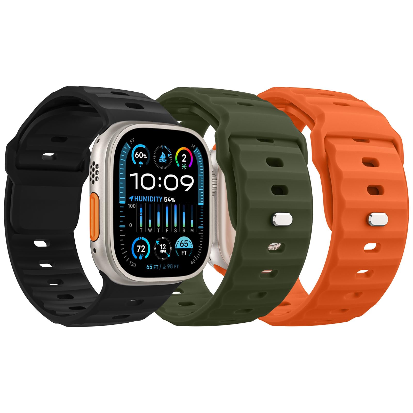 MoKo 3Pack Ocean Band Compatible with Apple Watch Ultra 2 Strap 49mm ...