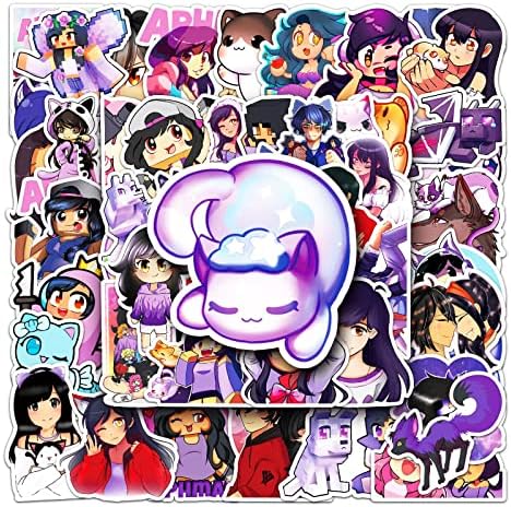 LYLSDSB Aphmau 50Pcs Cute Cartoon Anime Stickers for Laptop, Car ...