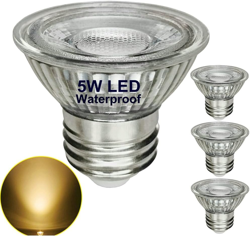 Full Glass PAR16 LED Spotlight Bulbs Dimmable 5W(50W Equivalent),Short ...
