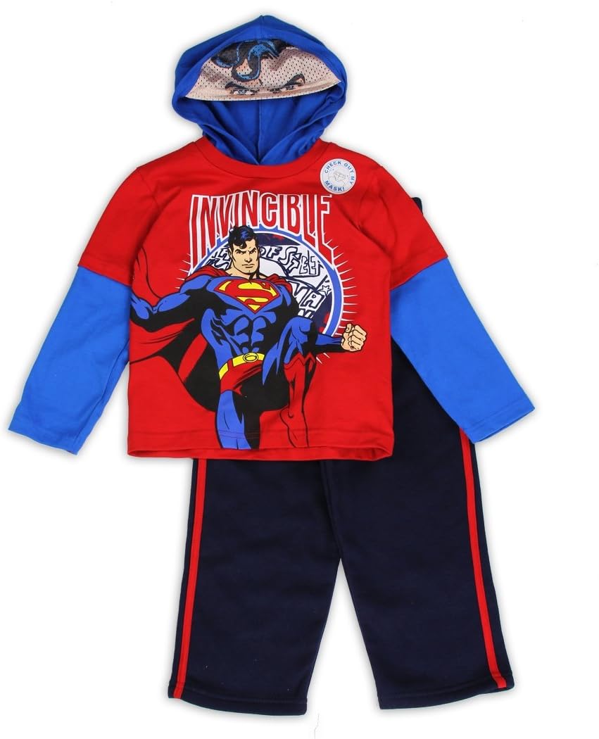 Amazon.com: Superman Hood Mask Shirt Pants Outfit: Clothing, Shoes ...
