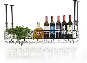 Floating Wine Shelf Ceiling Wine Rack Hanging Adjustable Height ...