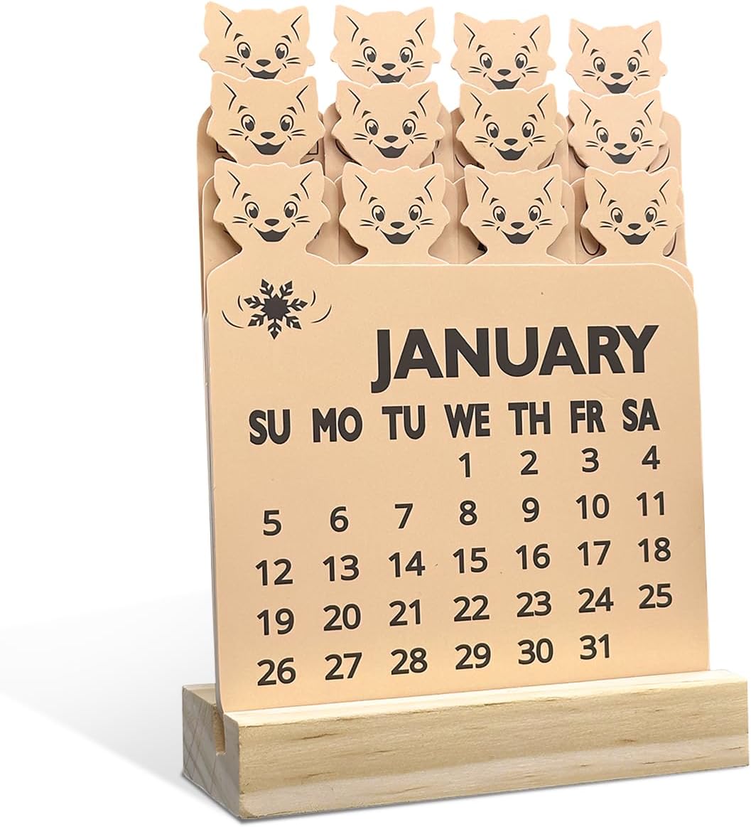 Amazon.com : Small Desk Calendar 2025 Cat Desk Calendar 2025 Kitten ...