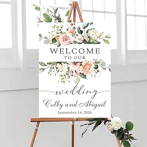 Amazon.com: Personalized Wedding Welcome Sign, Custom Wedding Sign ...