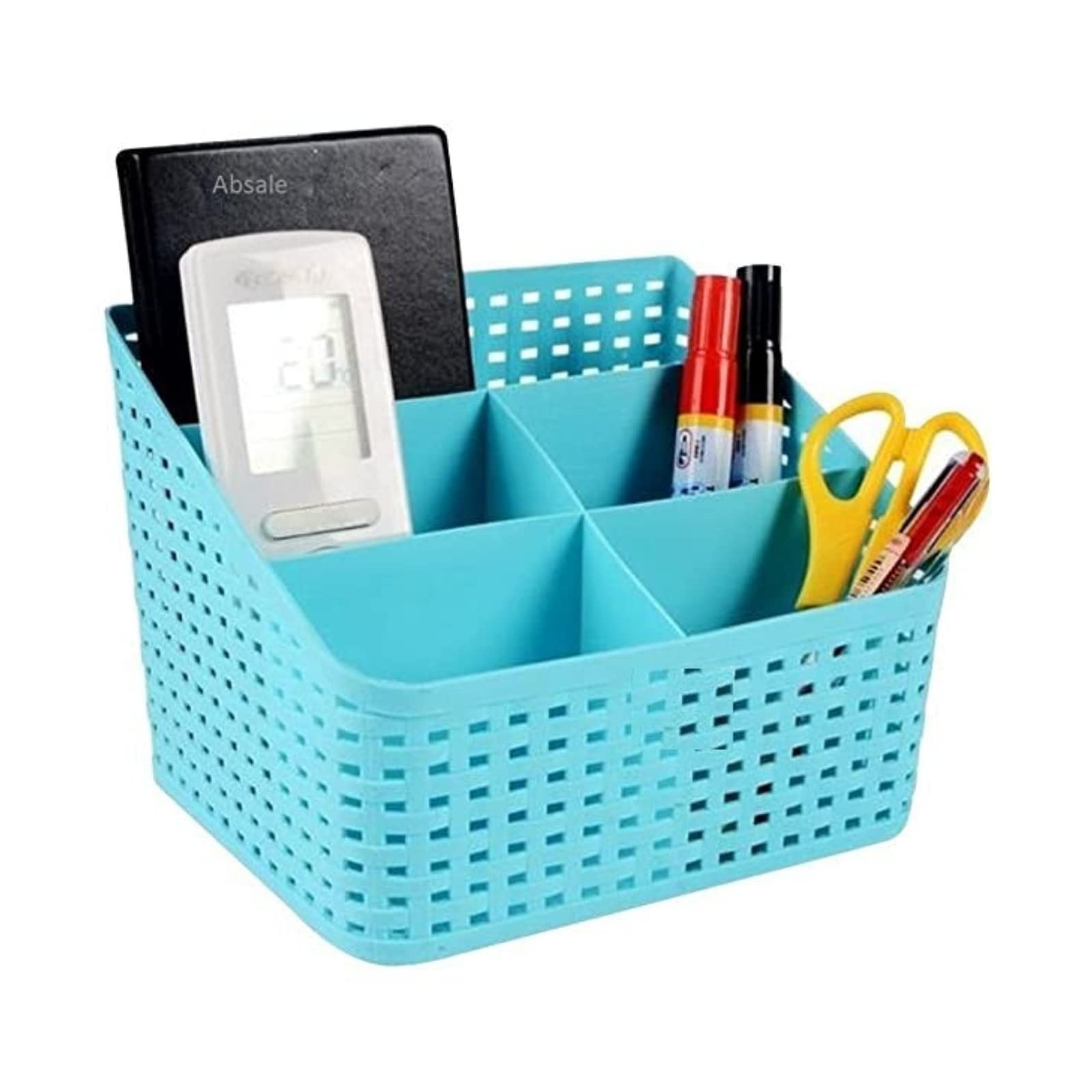 Tekzie 5-Slot Multi-Purpose Home Office Desktop Table Storage Container ...