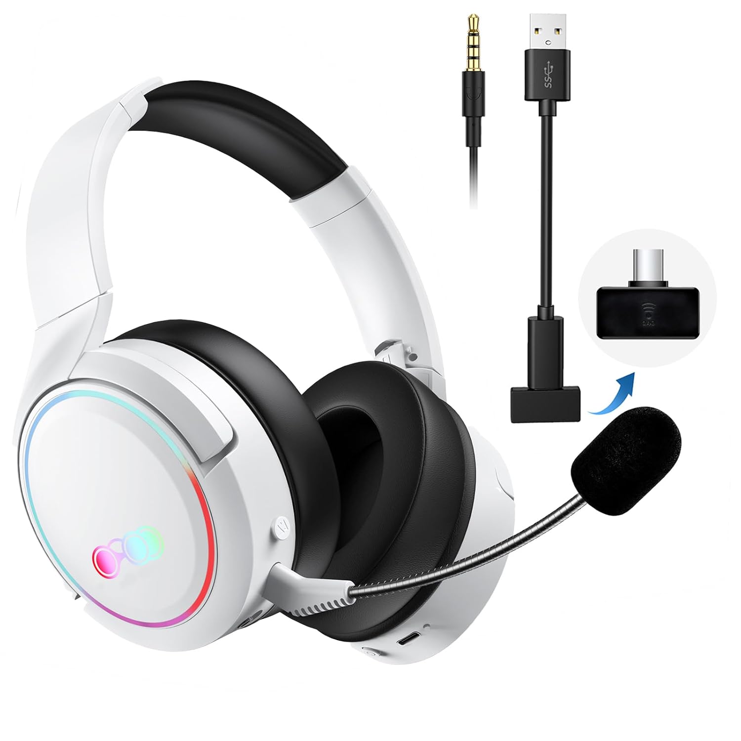 Meseto Wireless Multi-Platform Gaming Headset with Adapter for PS5, PS4 ...