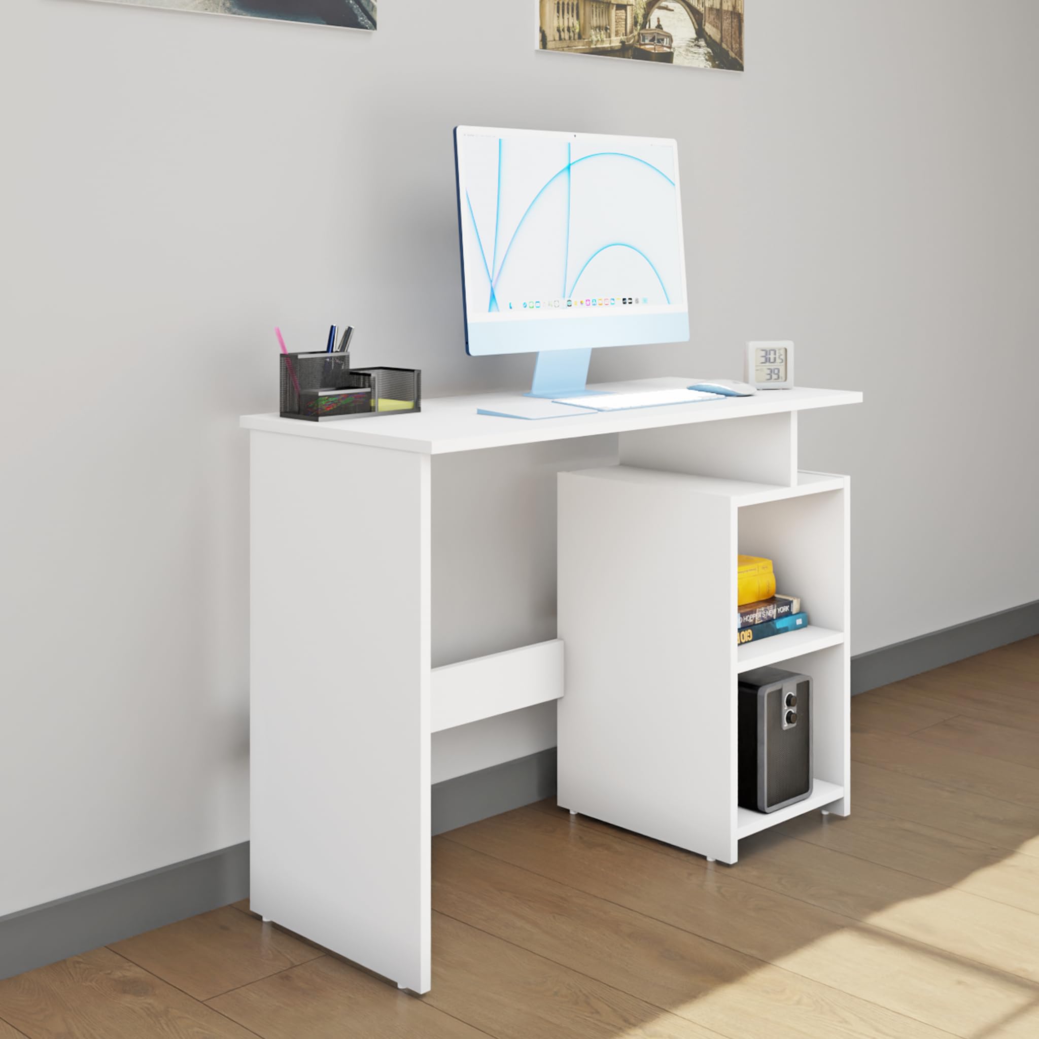 NuSpace | Study Table with 2 Shelf Bottom Storage - Office Desk ...