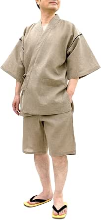 Amazon.com: あい藍 Jinbei Half sleeve Short pants Breathable Samue Summer ...