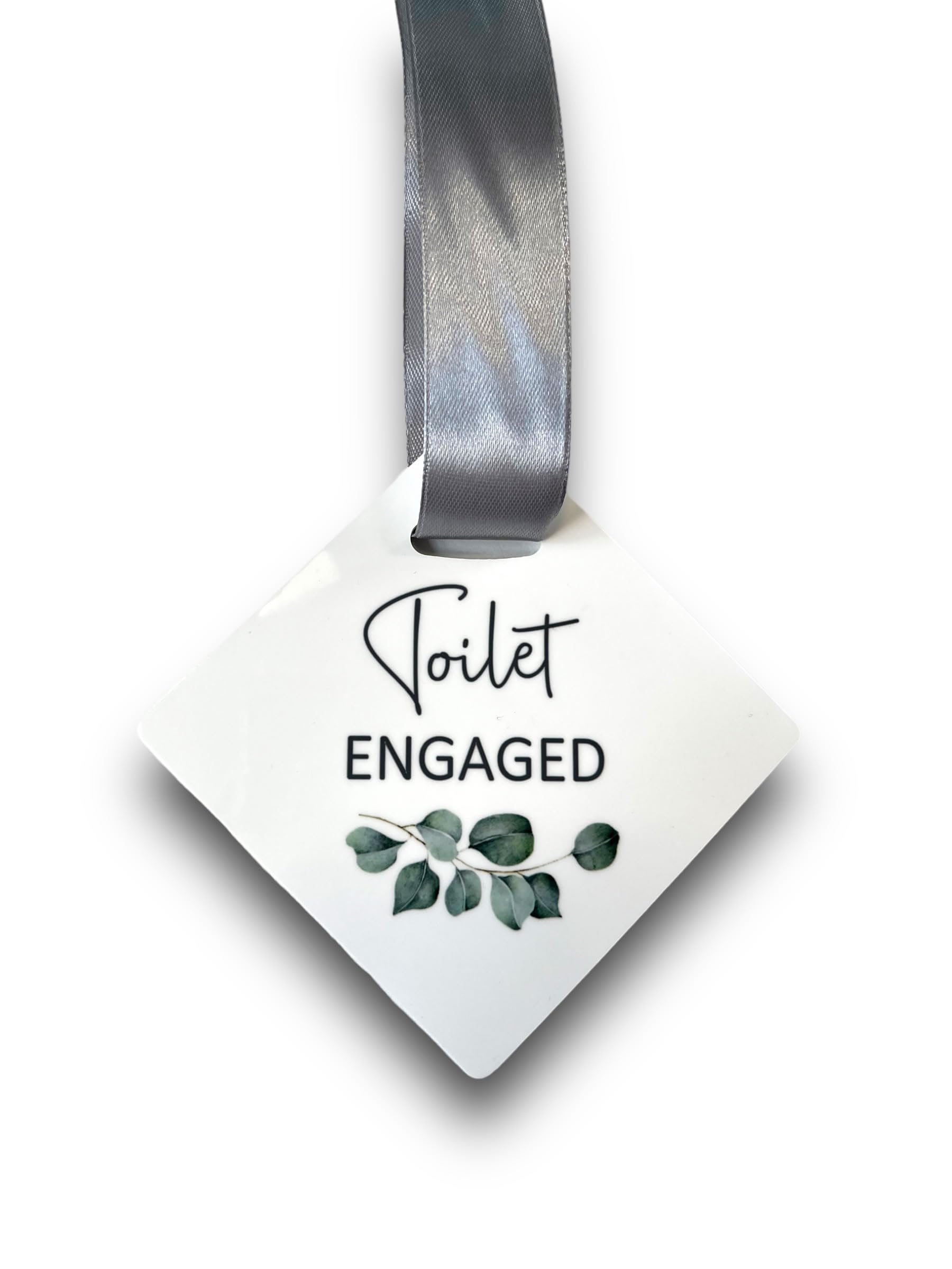 Toilet Engaged Vacant Diamond Shaped Hanging Sign With Satin Ribbon For ...
