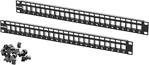 Amazon.com: Iwillink 24-Port Blank Keystone Patch Panel 2-Pack, 1U 19 ...