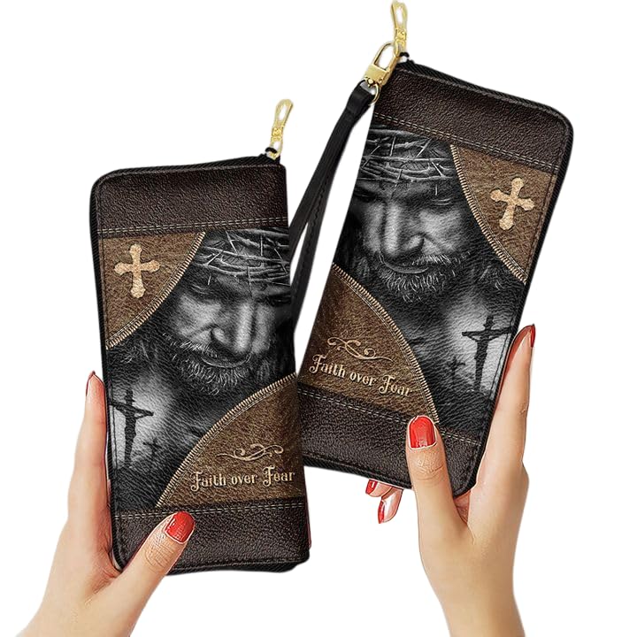 Amazon.com: Christian Jesus Faith Women Leather Wallet, Religious ...