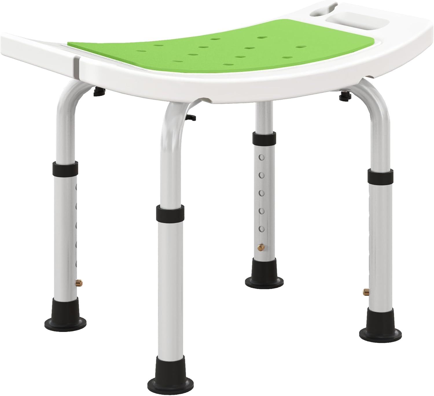 HOMCOM 6-Level Height Adjustable Aluminium Bath Room Stool Chair Shower ...