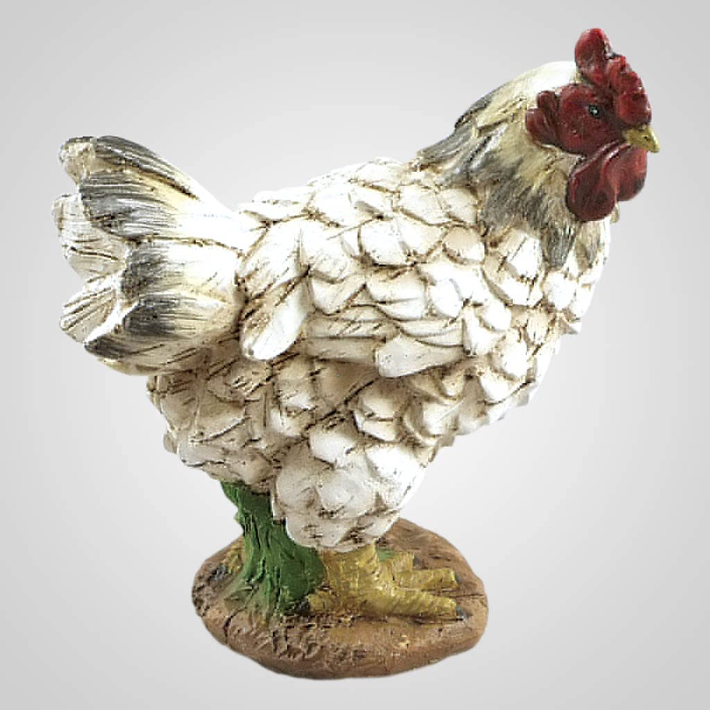 Amazon.com: Lipco Poly Resin White Chicken Figurine, 4.25-inch Height ...