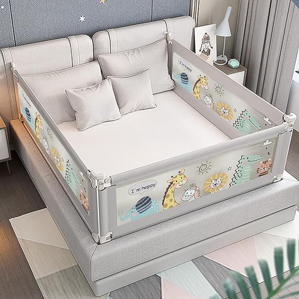 Bed Rails Crib Guard For Toddlers, WAMBORY Adjustable Height with ...