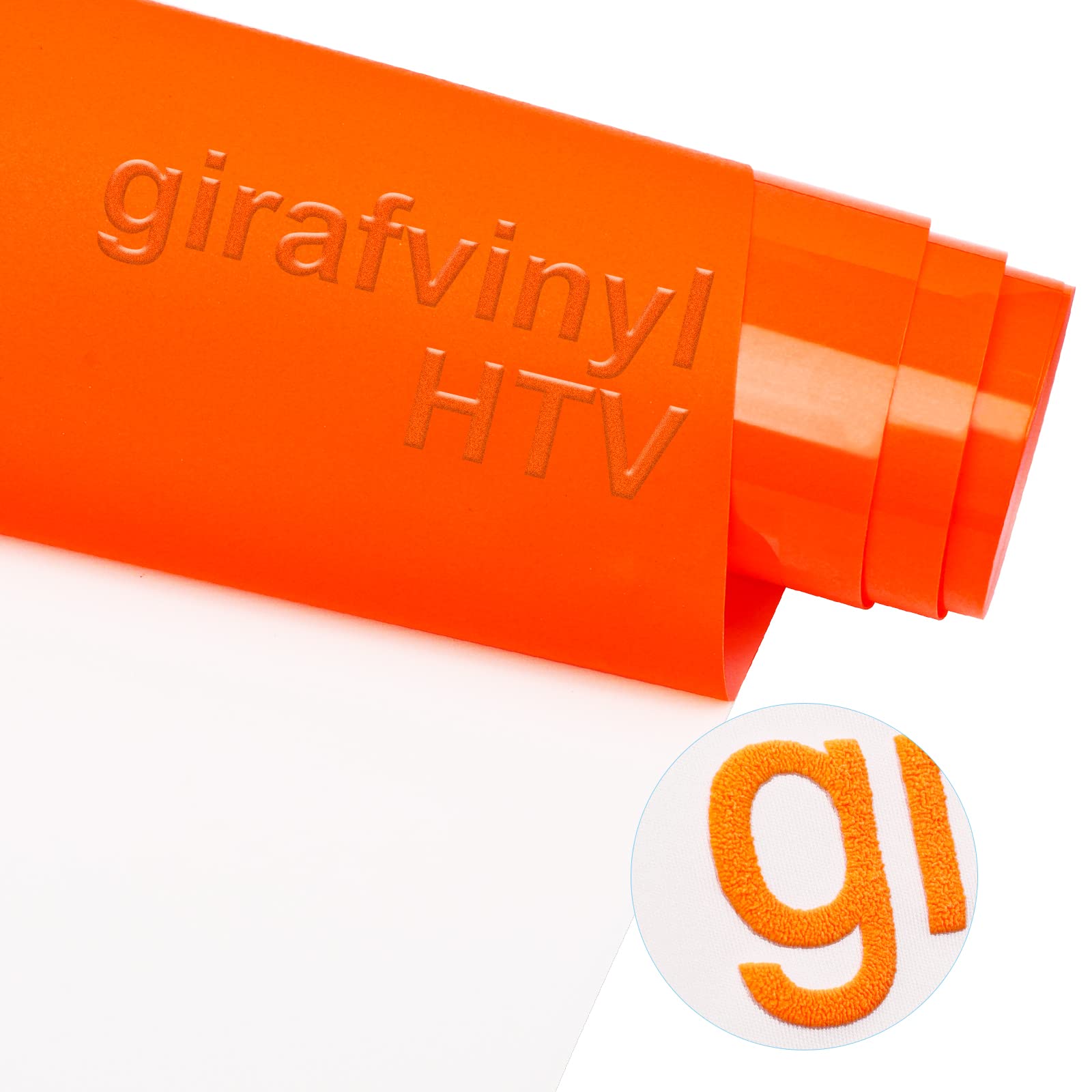 Snapklik.com : GIRAFVINYL 3D Puff HTV Vinyl Orange Heat Transfer Vinyl ...