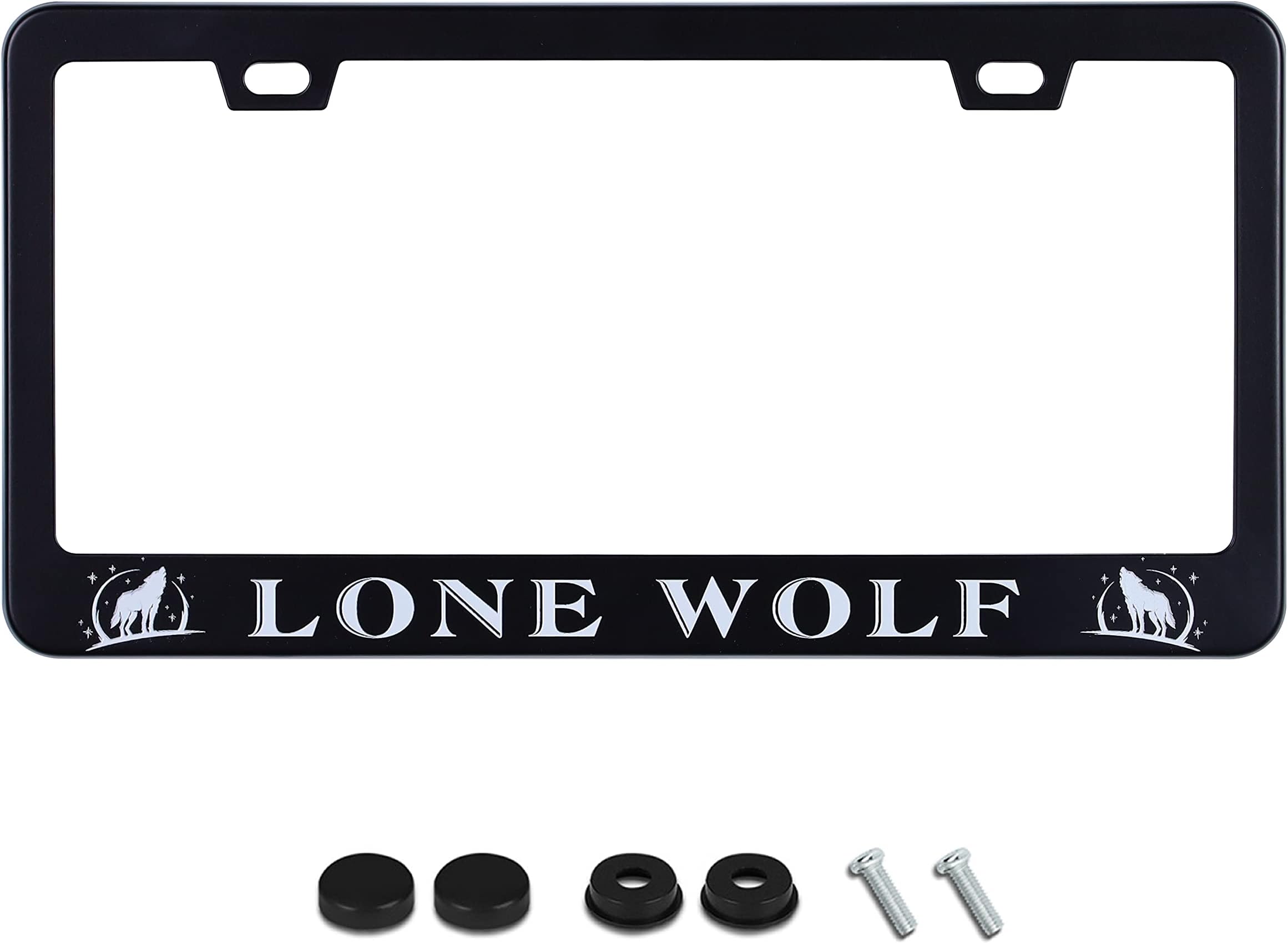 Amazon.com: SDMKA Dream Catcher Wolf License Plate Frames 2 Pcs 2 Holes ...